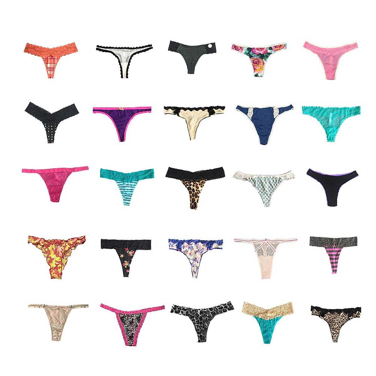 EMBEK Sexy Underwear for Women 8 Pcs of Silk G-string T-back Lace Thong Varieties Panties