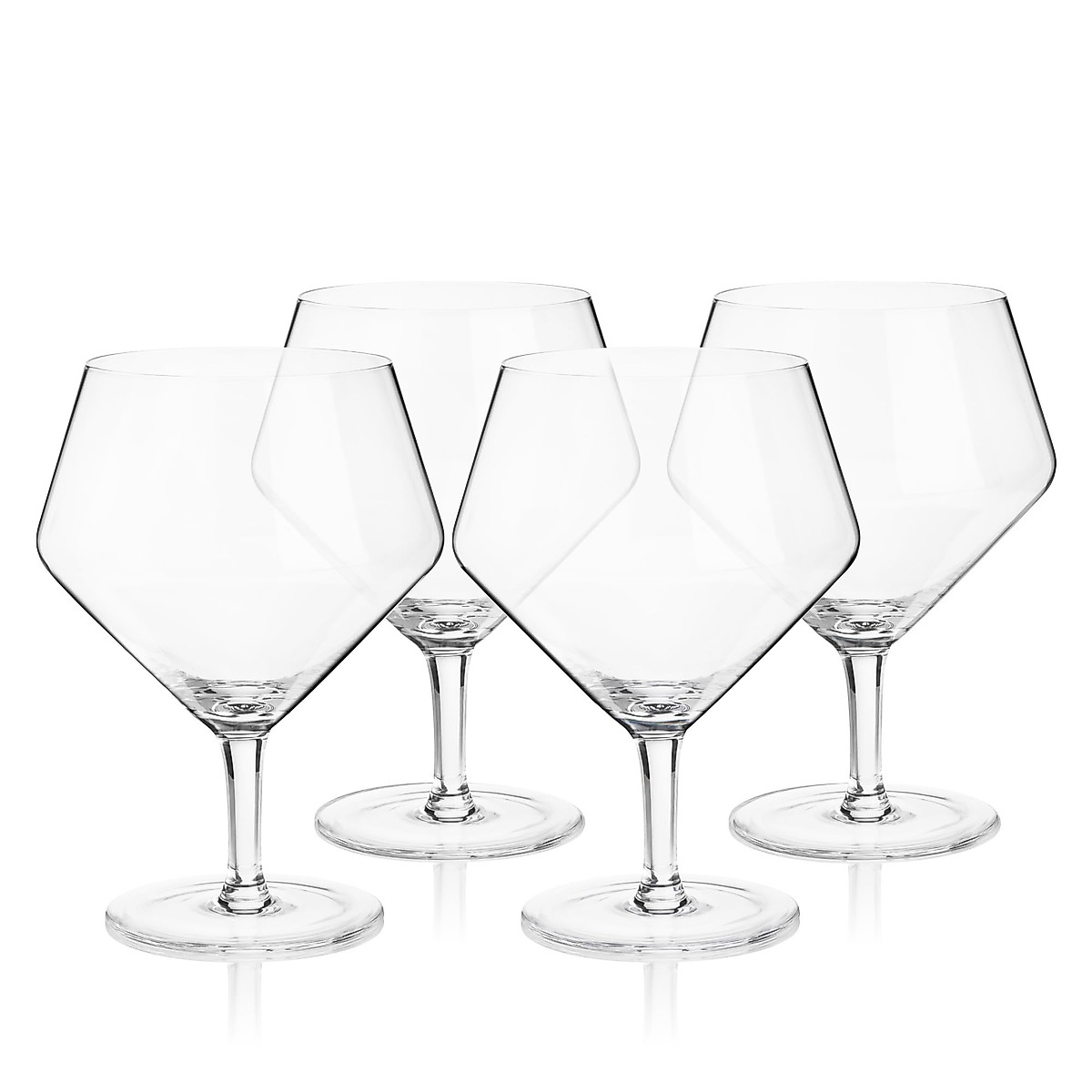 Viski Angled Stemmed, Highball, Cocktail, Vodka Tonic Glasses for Gin Lovers Gift set of 4 14oz, Clear