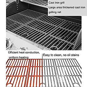 NaoSIn-Ni 4 Burner BBQ Propane Gas Grill, Stainless Steel 60,000 BTU Patio Garden Barbecue Grill with Two Foldable Shelves Removable Design