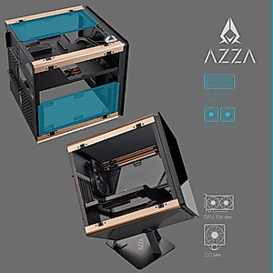 AZZA Regis 902 - Luxury Cube Case | Infinity RGB Panel | 3-Sided Tempered Glass | CNC Milled Aluminum Stand
