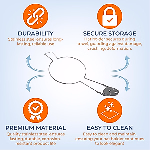 Cowboy Hat Holder for Truck - Hat Holder Rack Pickup Truck for Car, Closet, Cabinets -Cowboy Hat Hanger Keeps Original Shape of Hat, Cowboy Hat Rack Wall Mount, Adjustable to Install (18 inches)