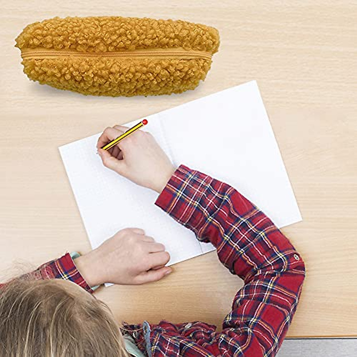 sikiwind Plush Pencil Case, Fluffy Stationery Cover Cute Makeup Pouch Holder Teen Girls Boys Students Storage Bag for Coin Purse Pencil Cosmetic Pencil Cases for Teenage Girls