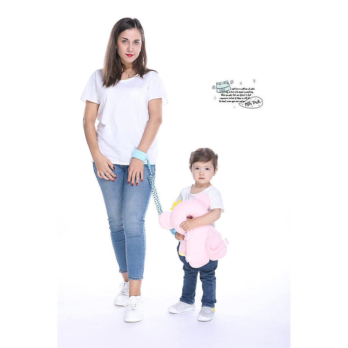 Anti-Wandering Light-up Wristbands, Child Harness with Key Lock, Breathable Toddler Traction Belt, Anti-Wandering Wristbands (Green,Blue,Pink) (Blue)