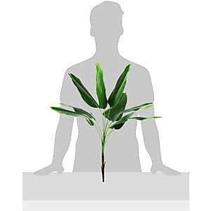 Artificial Plants Tropical Leaves Banana Tree Faux Palm Leaf Bird of Paradise Plant Fake Leaves Greenery Shrubs Indoor Outside Home Garden Office Verandah Wedding Décor