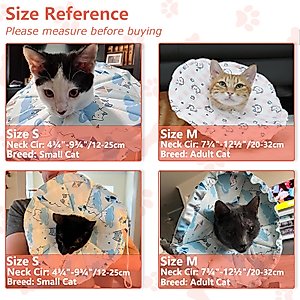 Crazy Felix Cat Cone, Soft Cat Cone Collar to Stop Licking and Scratching, Adjustable Recovery Cone for Cats After Surgery with Drawstring Design, Easy to Eat and Drink