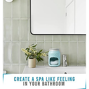 Ceramic Kitchen Sponge Holder Sink Caddy – Kitchen Décor And Accessories Farmhouse Style - Country Kitchen Sink Décor Rustic – Mason Jar Décor Sponge Holder – Scrubby Holder - Aqua Blue/Teal