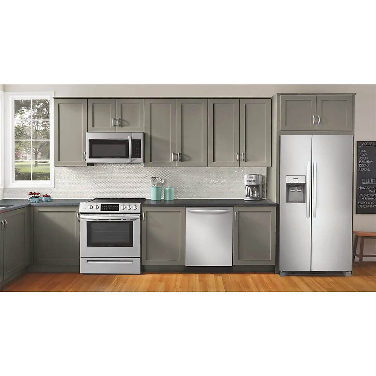 Frigidaire FRSC2333AS 36'' Freestanding Counter Depth Side by Side Refrigerator with 22.2 cu. ft. Capacity, Glass Shelves, Ice Maker, in Stainless Steel