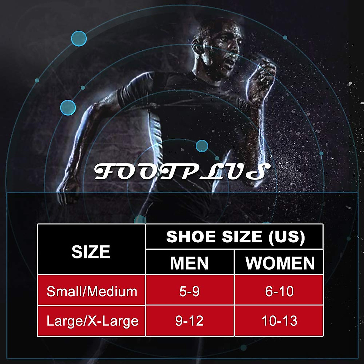 FOOTPLUS Womens Copper Golf Socks Winter Thick Warm Cushioned Sole Arch Support Odor Free Breathable Hiking Indoor Trekking Jogging Running Compression Socks, 6 Pairs Black, Medium