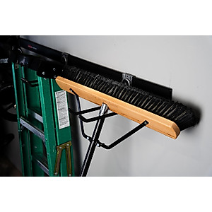 BRISTLE BOSS- 24 inch Push Broom for Outdoors- Outdoor Broom with Durable Steel Braces, Heavy-Duty Push Broom, Outdoor Broom for driveways, Garage Push Brooms, Push Broom Outdoor, Patio Sweeping