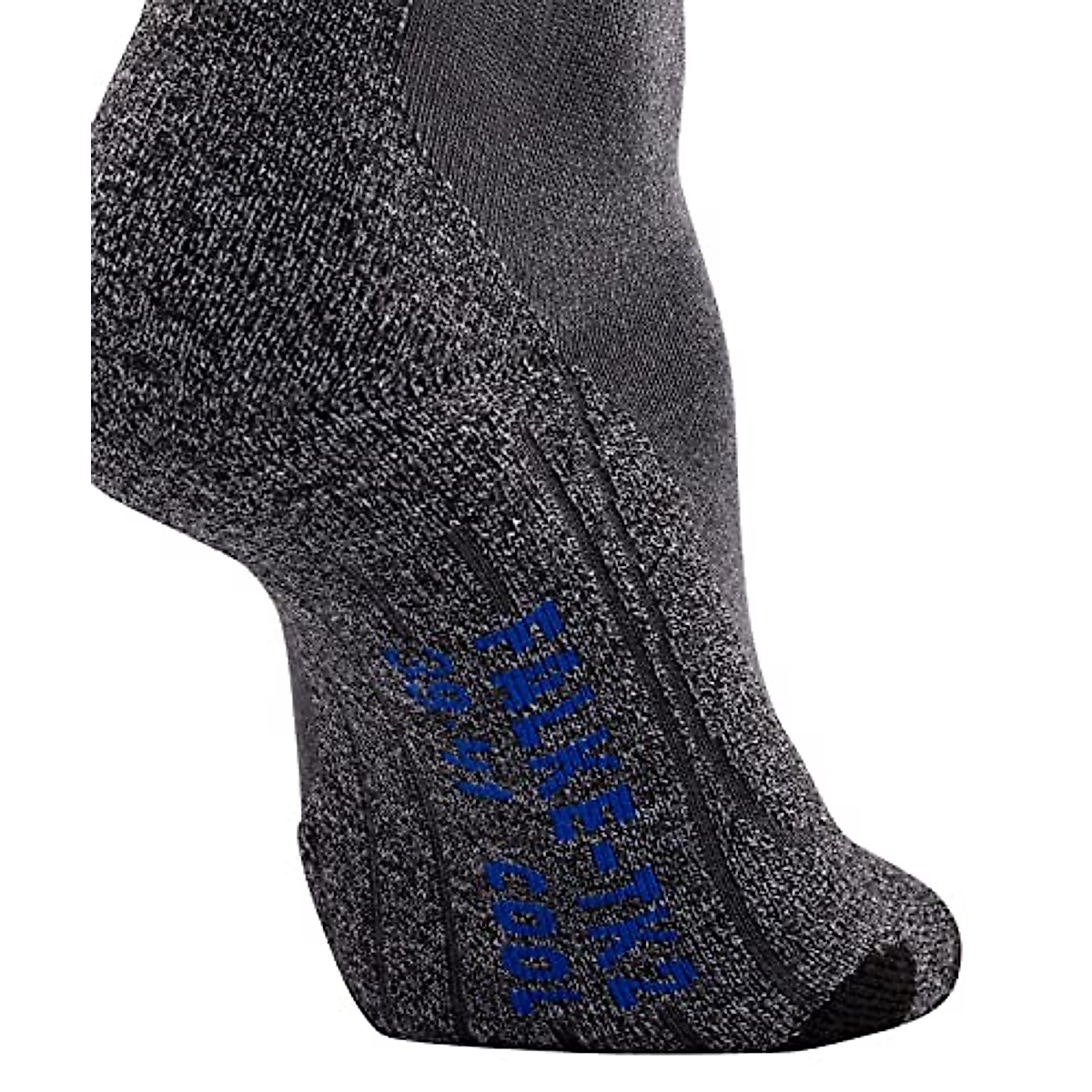 FALKE Women's TK2 Explore Cool Hiking Socks, Mid Calf, Medium Padding, Breathable Quick Dry, Cooling, Lyocell, Grey (Asphalt Melange 3180), 5-6, 1 Pair