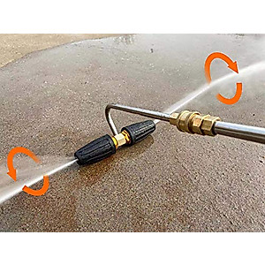 Tool Daily Gutter Cleaner Attachment for Pressure Washer, 2 Rotating Turbo Nozzle, 1/4 Inch Quick Connect, 3300 PSI