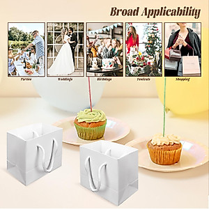 ISUSSER 20 Pack 4.7 x 2.4 x 4 Inches Extra Small Gift Bags, Mini Gift Wrap Paper Bags with Handles for Birthday Gifts, Baby Shower, Weddings, Party Favors, Graduation, Holidays, Celebrations