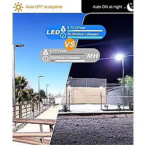 LEDMO 300W LED Parking Lot Lights Adjustable Arm Mount with Photocell 1000-1200W HID/HPS Replacement Waterproof IP65 36000LM 5000K Outdoor Commercial Area Street Flood Lighting(2pack)