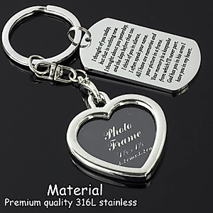 HUTIMY Memorial Jewelry for Loss of Father Mother Dad in Heaven Gift for Daughter Son Lose Jewelry Sympathy Keychain