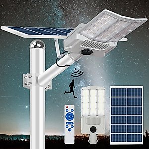 HWHDJ 6800W Heavy Solar Street Lights Outdoor Waterproof IP67 Super Bright Outdoor LED Street Light Dusk to Dawn, LED Wide Angle Lamp with Remote Control, for Parking Lot, Yard, Plaza