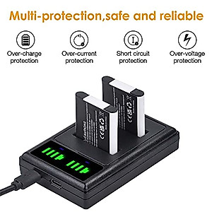 Li-50B D-Li92 Battery and LED Dual Charger Compatible with Olympus SZ-20,SZ-15, SZ-16, SZ-12, SZ-10 iHS,TG-810, TG-820, TG-830, TG-850, TG-610, TG-630 iHS, SP-800UZ, Tough 6000, 6020, 8000