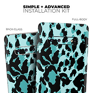 DesignSkinz Vector Hot Turquoise Cheetah Print Protective Vinyl Decal Wrap Skin Cover Compatible with The Samsung Galaxy S20 (Screen Trim & Back Glass Skin)