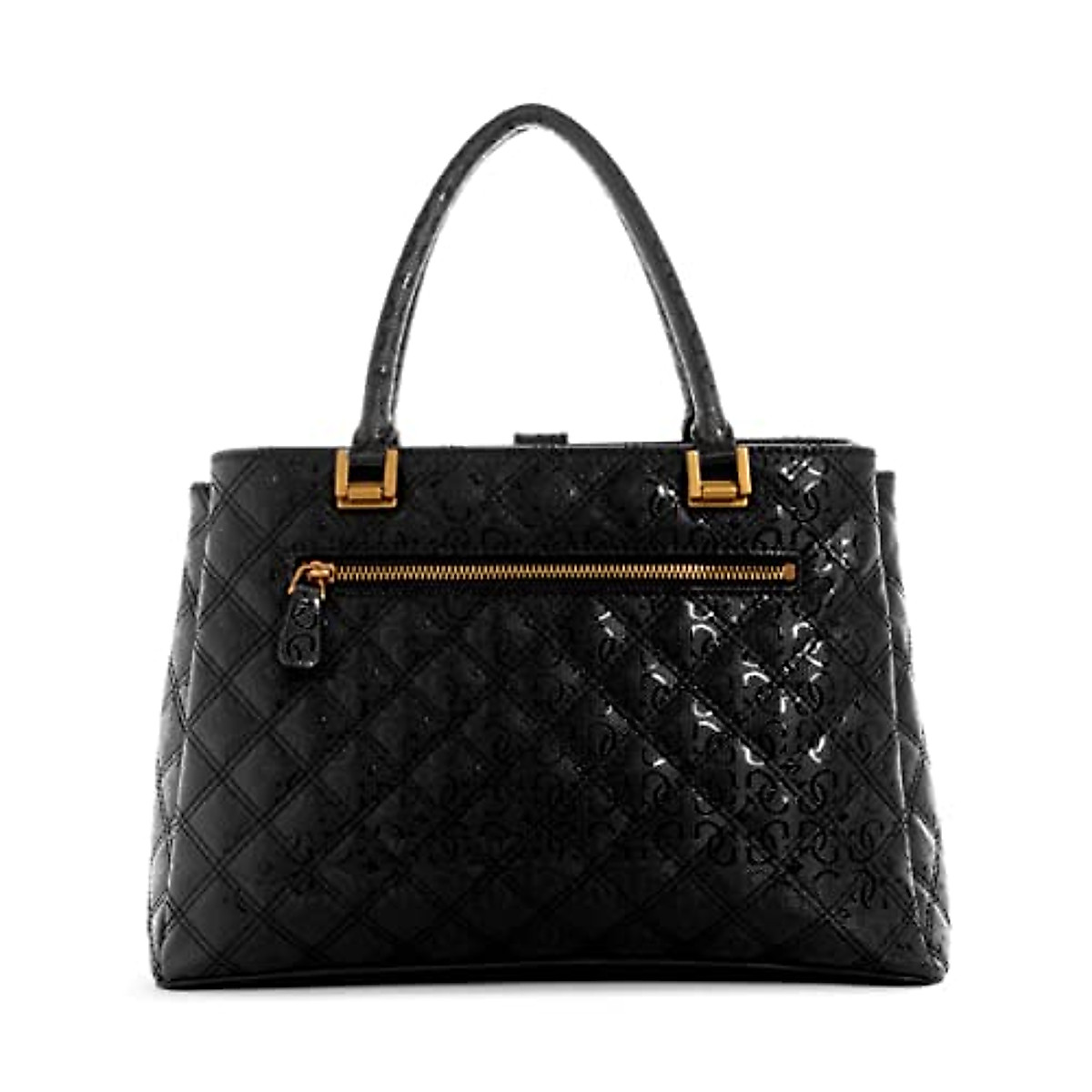 GUESS Gaia Triple Compartment Satchel, Black