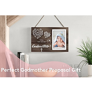 Rivocoda Godmother Proposal Gift, Will You Be My Godmother, Godmother Gifts from Godchild, Picture Frame Gift for Mother's Day or Birthday