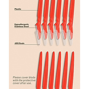 Eyebrow Razor for Women, 24 Pcs Dermaplaning Tool for Face Professional, Face Razor for Women Facial Hair Remover (Neon Orange)