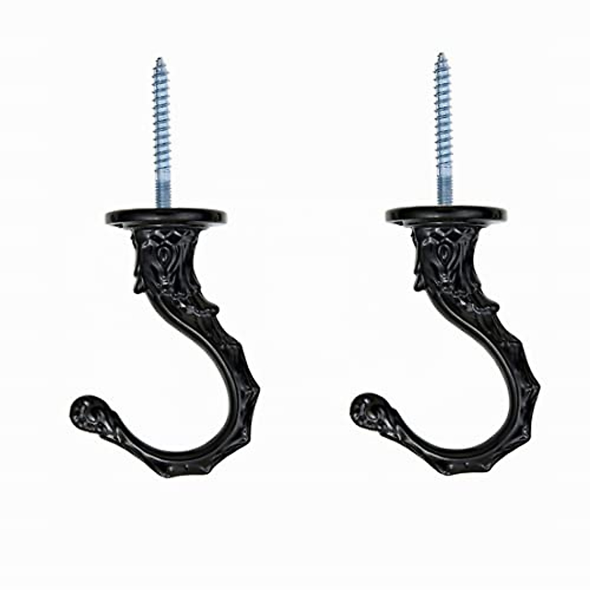 GDQLCNXB Ceiling Hooks 2.6"/65mm - Heavy Duty Swag Hook with Steel Screws Bolts and Toggle Wings for Hanging Plants Ceiling Installation Cavity Wall Fixing Black - (2 Sets)