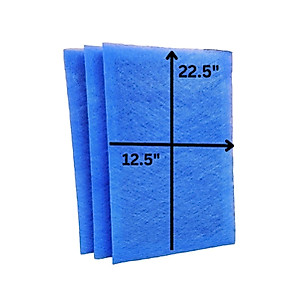 14x25 Dynamic Air Cleaner Replacement Compatible Filter Pads Refills (3 Pack) Actual Filter Size is 12.5 x 22.5