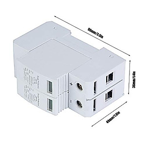 POCREATION 2P Arrester Device, 2P Protective Device DC Photovoltaic Lightning Protector Low-Voltage Arrester Air Circuit Breaker(2P40KA)