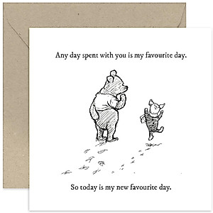 Old English Co. Winnie The Pooh Birthday Card for Friend - Favourite Day Quote from Winnie The Pooh and Piglet for Sister, Cousin, BFF - Thinking of You Sympathy Card | Blank Inside with Envelope