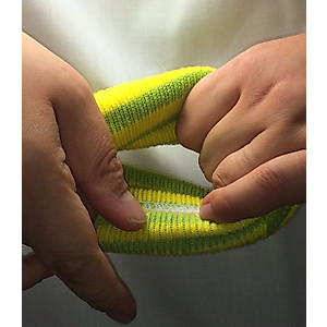 KneeBees Soft Protective Cotton Knee Pads/Knee Sleeves for Kids/Children Machine Washable Comfortable One Size Fits Most Perfect for Playing Running Exploring (Purple and Pink Stripes)