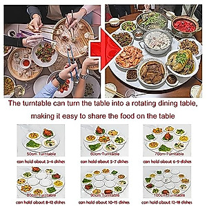 Lazy Susan Round Dining Table Swivel Plate, 360° Rotating Silent Smooth Wooden Turntable, Large Tabletop Rotating Serving Tray, Diameter Ø 20" 24" 28" 32" 36" 39"