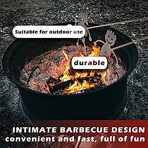 Retractable Funny Marshmallow Roasting Sticks 28.5 inch,Funny Stainless Steel Barbecue Forks，Hot Dog Bbq Sticks…