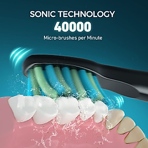 6 Replacement Brush Heads, Complete Care Replacement Tooth Brush Heads, Electric Toothbrush Replacement Heads, EasyClean, Gum Health- Fit (Pack of 6), Black