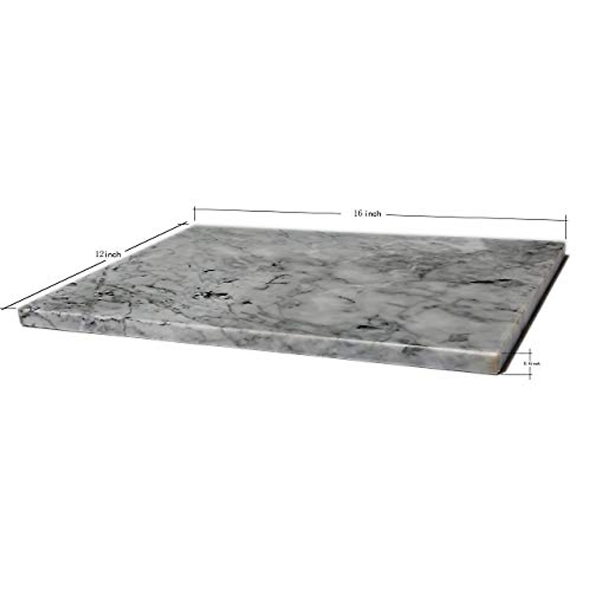 Premium Non-Stick Marble Pastry Cutting Board Slab 15 3/4" X 11 3/4” with No-Slip Rubber Feet.