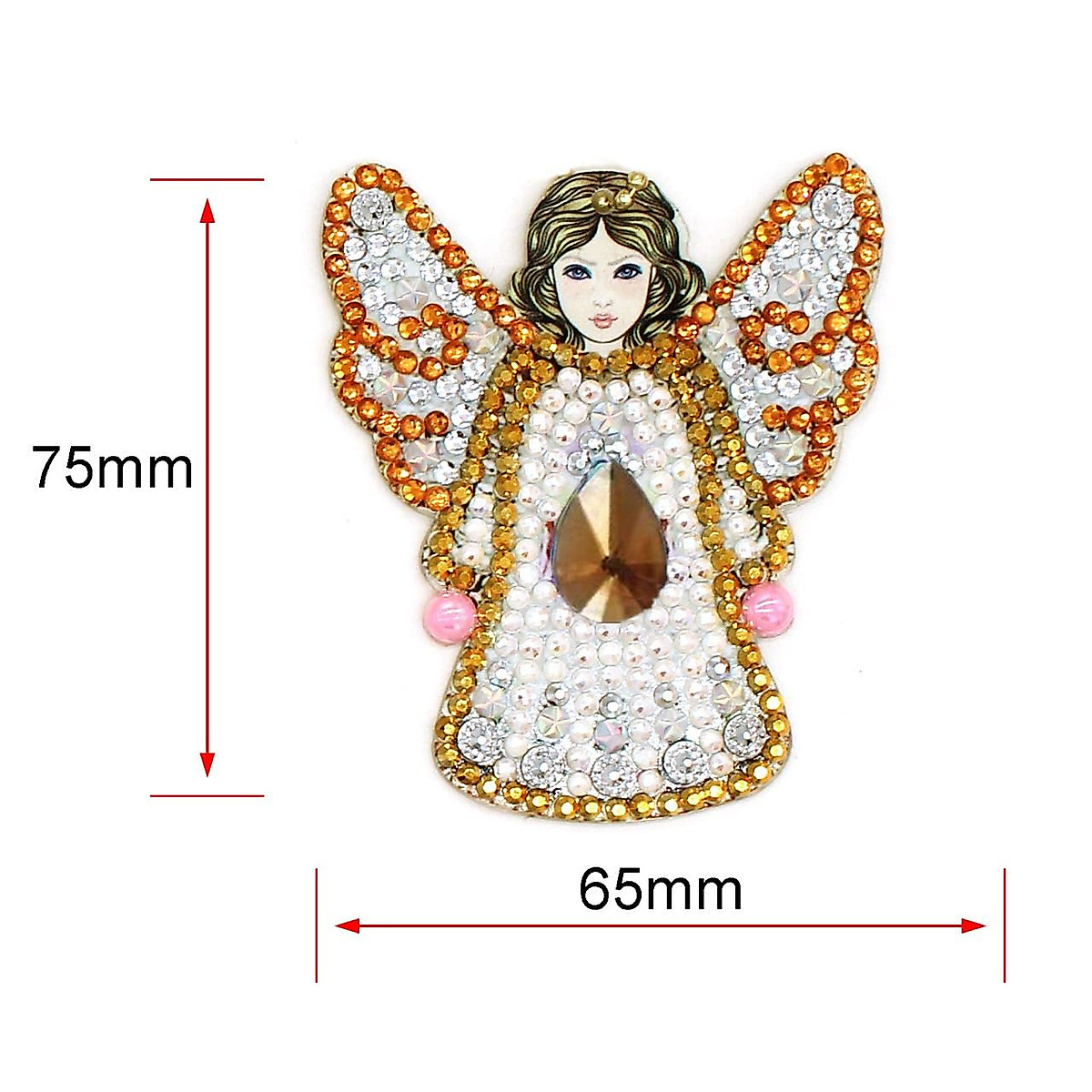 LUSandy 5pcs DIY 5D Angel Diamond Painting Keychain Kits Full Drill Special Shape Crystal Angel Diamond Art Key Chain Key Ring Set for Adults Backpack Purse Handbag Charms