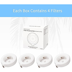 RIZZARI Water Dispenser Replacement Filters, Replacement Filters for Automatic Pet Waterer,Triple Filtration System, 4 Pack