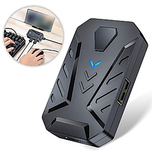 Gaming Keyboard Mouse Converter,USB 2.0 Mobile Gaming Keyboard Mouse Converter Adapter,Bluetooth 4.0,with Adjustable Stand,for Android Systerm(Black)