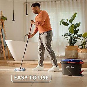 O-Cedar EasyWring RinseClean Microfiber Spin Mop & Bucket Floor Cleaning System with 2 Extra Refills