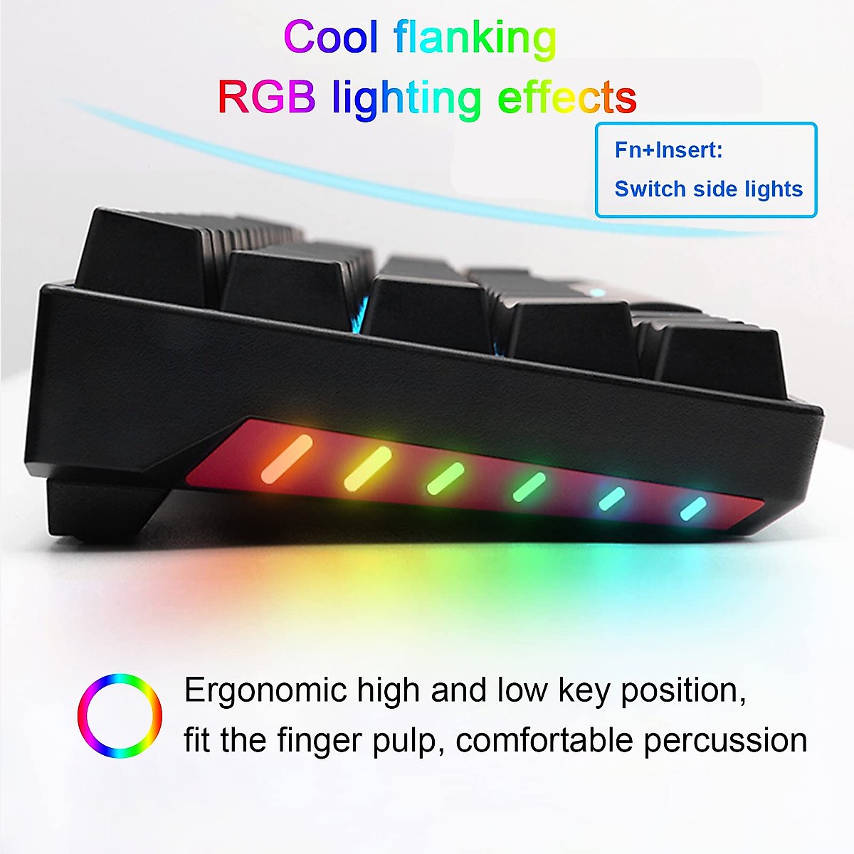 RK ROYAL KLUDGE RK71 Wireless Mechanical Keyboard 70% 71 Keys Bluetooth Tenkeyless USB Wired Compact Keyboard Portable Gaming/Office with Stand-Alone Arrow Keys for Windows MacOS(Black-Brown Switch)
