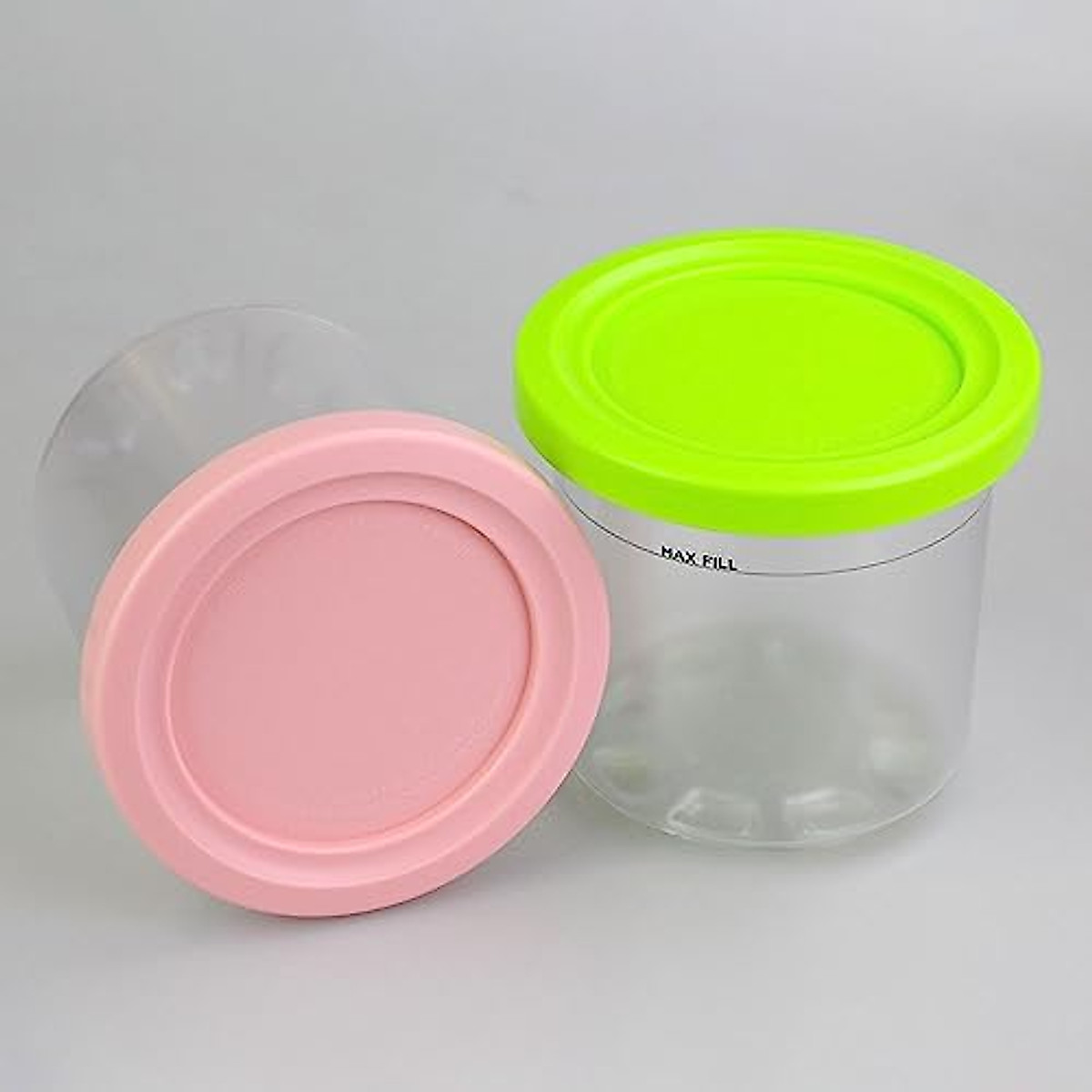 Containers Replacement for Ninja Creami - Ice Cream Pint Container with Silicone Lid, 4 Pack, 16oz Cups, Compatible with NC301 NC300 NC299AMZ Series Ice Cream Maker