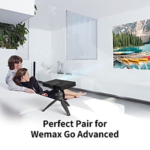 WEMAX Go Advanced Portable Laser Projector with Mini Projector Tripod Stand, 600 ANSI Lumens, 1.5Hrs Battery