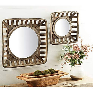 Mud Pie DOUGH BOWL SET, Brown, small 5" x 20" x 8" | large 5" x 24" x 10 1/2"