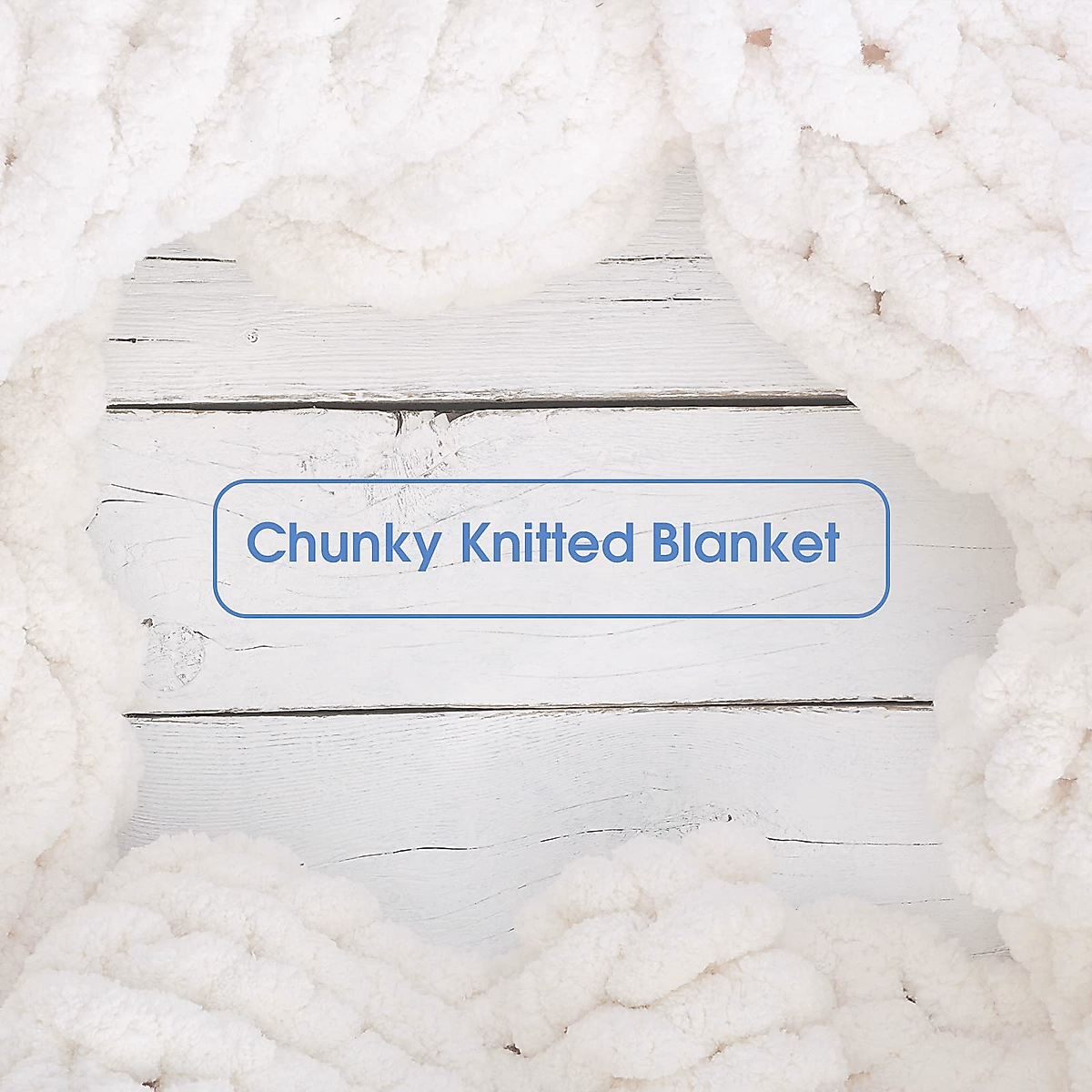 HOMBYS White Chunky Chenille Yarn for Crocheting, Bulky Thick Fluffy Yarn for Knitting,Super Bulky Chunky Yarn for Hand Knitting Blanket, Soft Plush Yarn, 8 Jumbo Pack (27 yds,8 oz Each Skein)