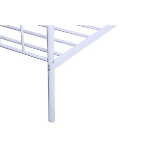 Modern Daybed with a Trundle Twin Size,Daybed Metal Frame with Pullout Trundle for Kids Teens and Adults, No Box Spring Needed,White Gray