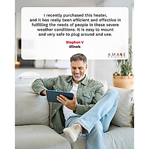 Large Room Indoor Heater - 600W Amaze Maxi Convection Panel Heater w/Wall Mount Kit, Up to 300 sq ft Room - 36”x24” Paintable, Energy Efficient, & Silent Bathroom, RV or Garage Heater - Amaze Heaters