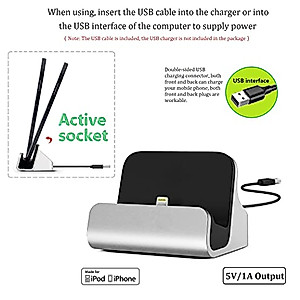 iPhone Charging Dock Station, Bebetter 8-pin Charging Dock Compatible with Apple iPhone 8, iPhone X, iPhone 7/7 Plus 6 6S Plus 5 5S Retail Packaging (Silver)