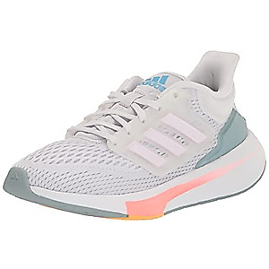 adidas Women's EQ21 Running Shoe, Dash Grey/Almost Pink/Acid Red, 8.5