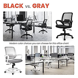 neo chair Office Chair Ergonomic Desk Chair Mesh Computer Chair Lumbar Support Modern Executive Adjustable Rolling Swivel Chair Comfortable Mid Black Task Home Office Chair, Black