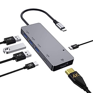 USB C Hub, Zedela USB C Adapter with 3 USB 3.0, 4K USB C to HDMI,PD Power Delivery(Thunderbolt 3),Data Transmission,6 in 1 Type C Hub for Macbook Pro/ Air,iPad Pro,ChromeBook or more Type C Laptops