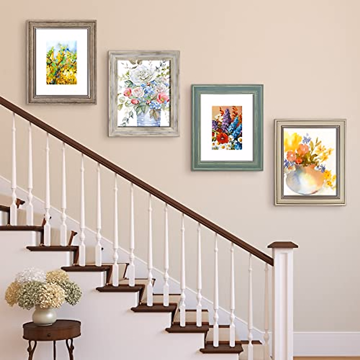 LUCKYLIFE 8x10 Picture Frame Set of 4, Rustic Farmhouse Picture Frames for Table or Wall Hanging