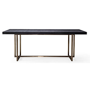 TOV Furniture Mason Modern Handmade Veneer Dining Table, Black